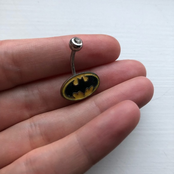 DC Comics | Jewelry | Silver Enamel Batman Bellybutton Ring | Poshmark